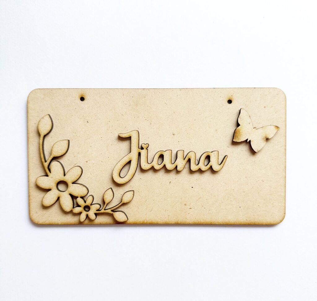MDF Mini Name Plate – Girl (Rectangular) – Craftrootsindia